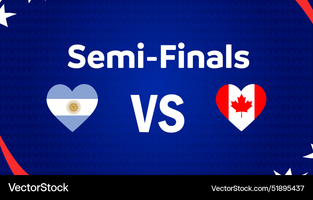 Argentina and canada semi finals match emblem Vector Image