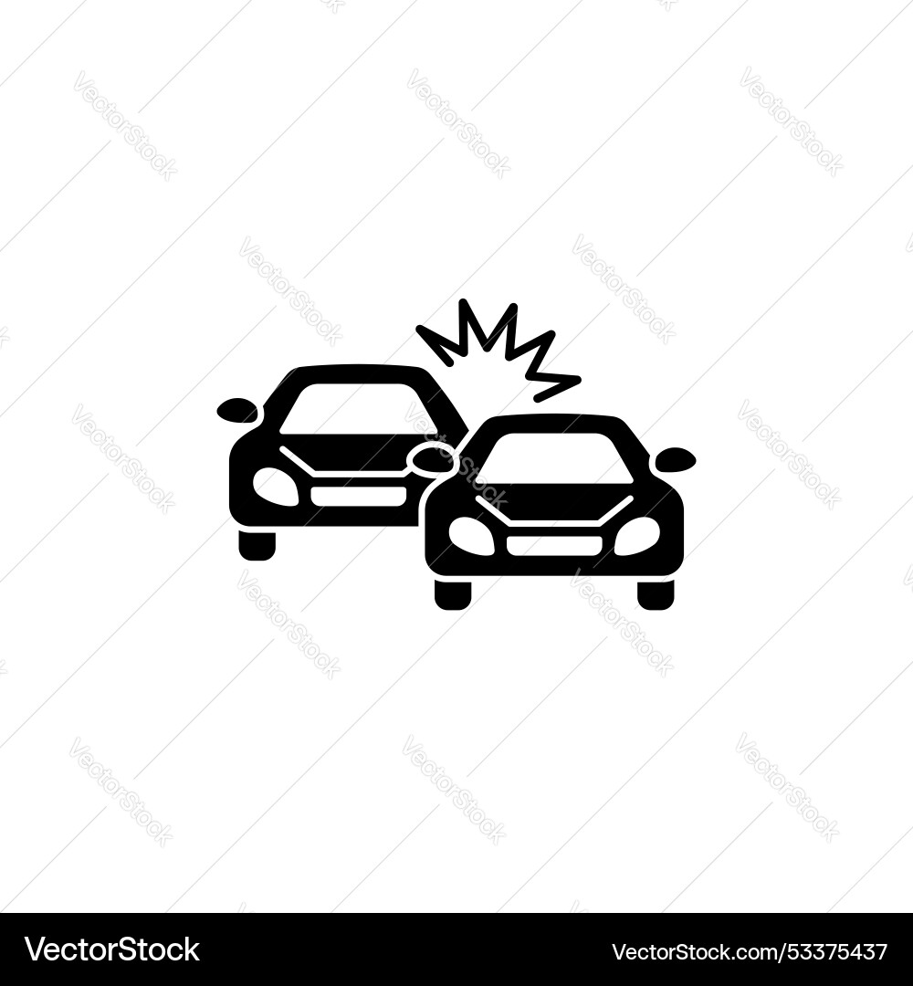 Car crash icon set vehicle collision aftermath Vector Image