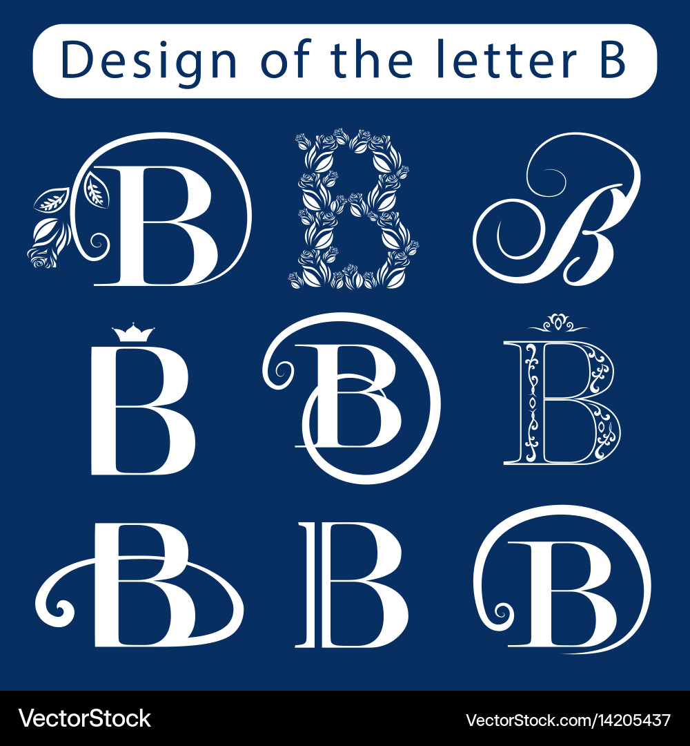 Elegant Calligraphic B Logo Royalty Free Vector Image