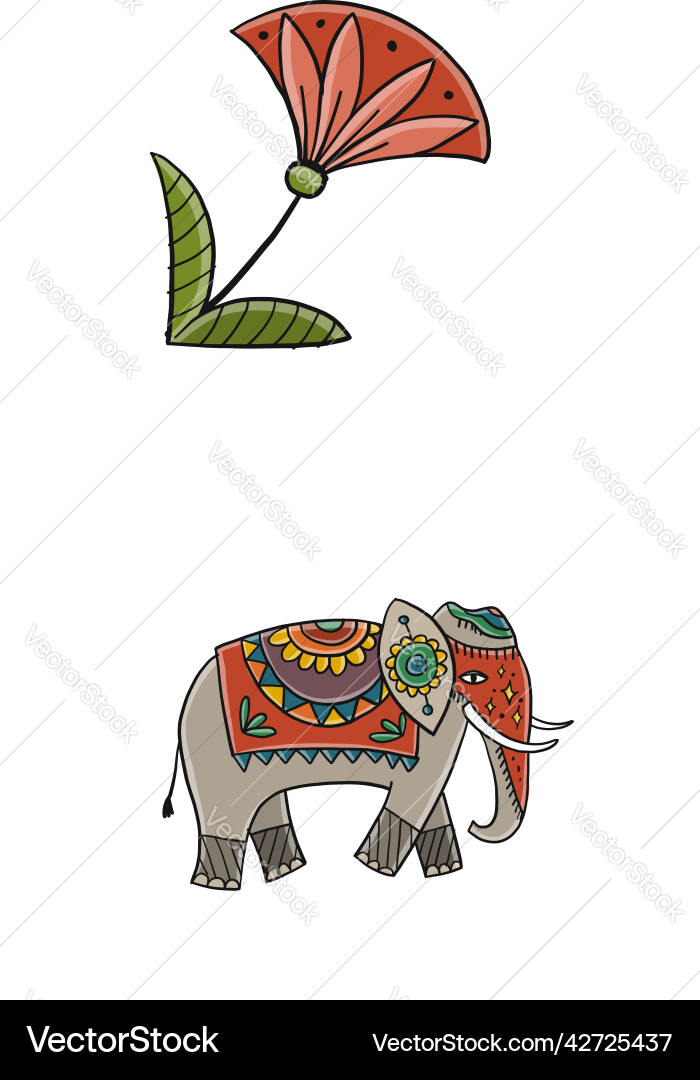 Elephant character sketch for your design Vector Image