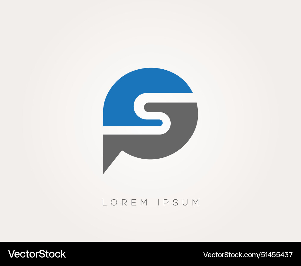Ps letter logo design Royalty Free Vector Image