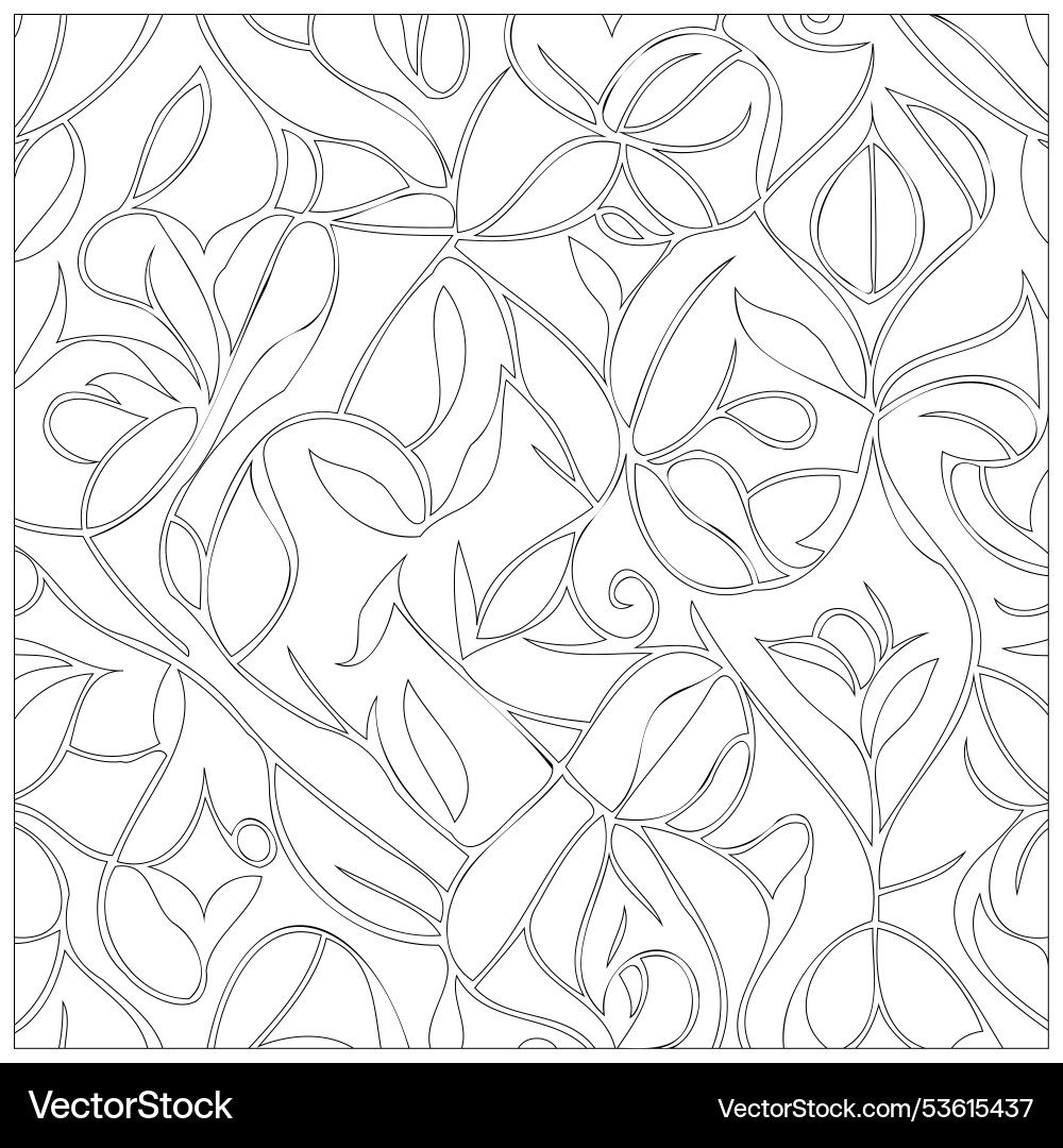Tumpal flower pattern outline sketch Royalty Free Vector