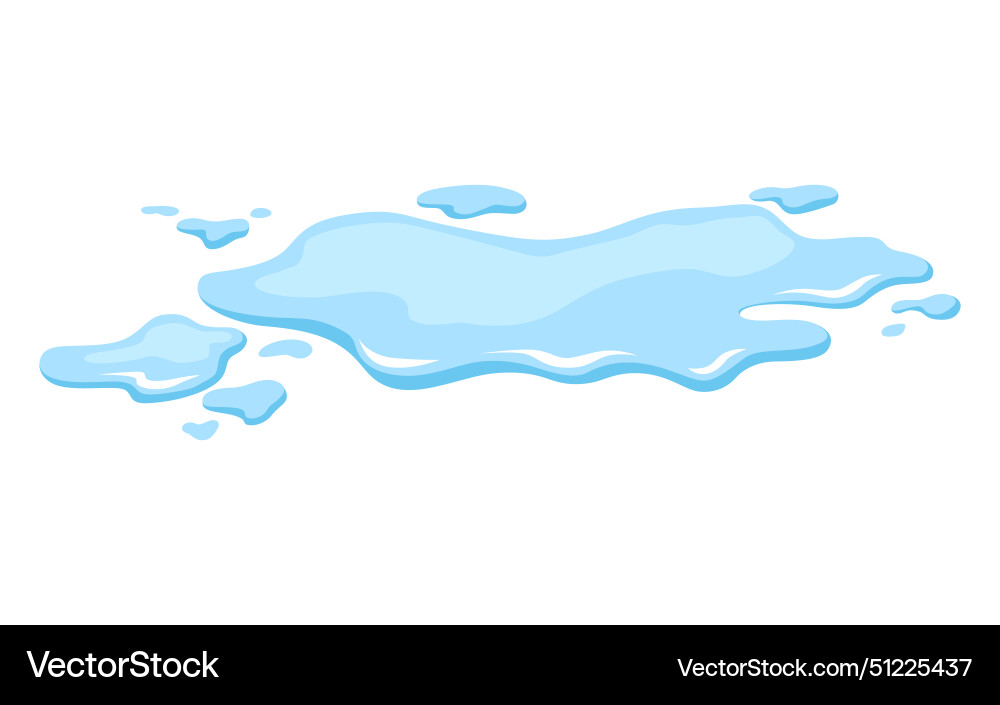 Water spill puddle blue liquid shape in flat Vector Image