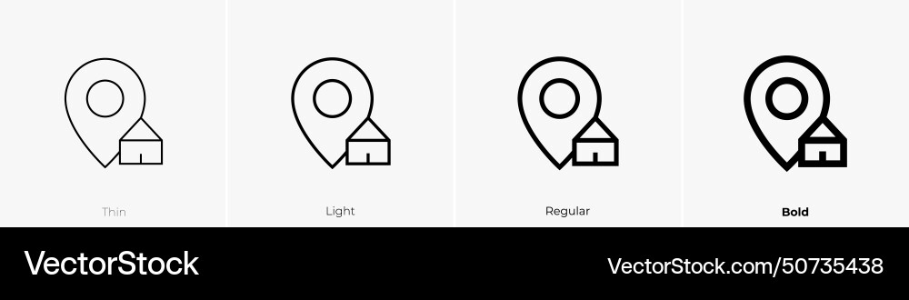 Address icon thin light regular and bold style Vector Image
