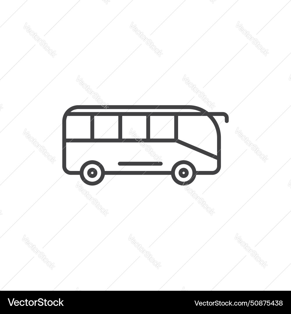 Bus coach icon set coach shuttle side symbol in a Vector Image