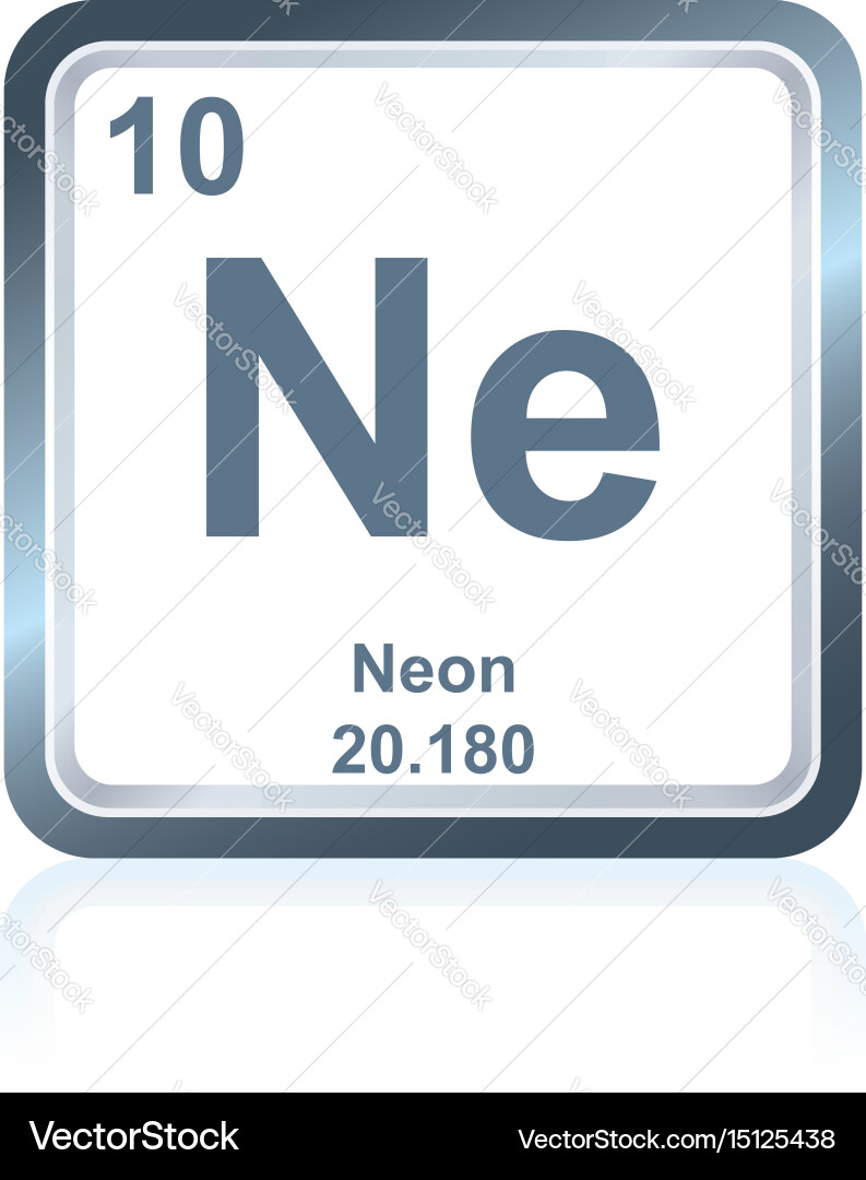 Chemical element neon from the periodic table Vector Image