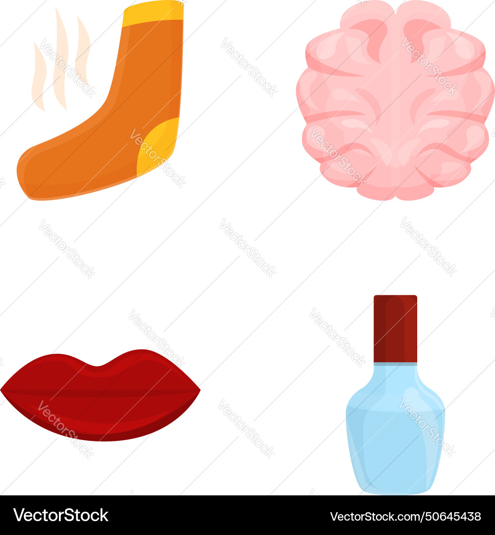 Feeling icons set cartoon human perception Vector Image