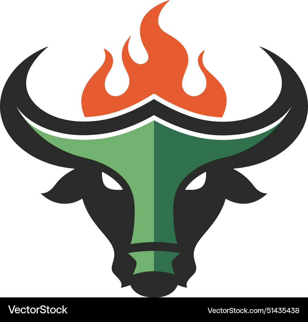 Fiery bull emblem t-shirt Royalty Free Vector Image