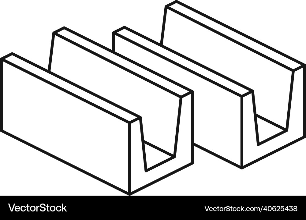 Metal profile icon steel beam construction Vector Image