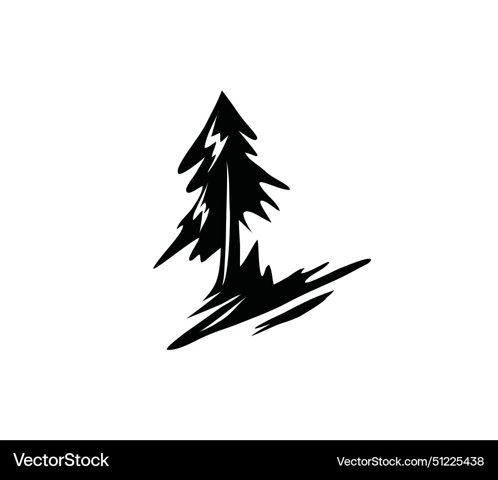 Tree logo silhouette Royalty Free Vector Image