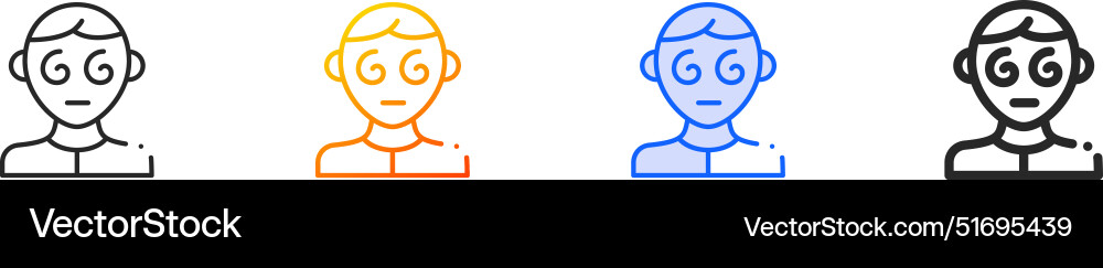 Dizziness iconthin linear gradient blue stroke Vector Image