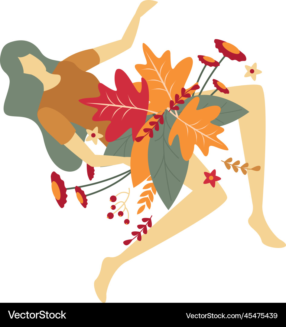 Girl with flowers Royalty Free Vector Image - VectorStock