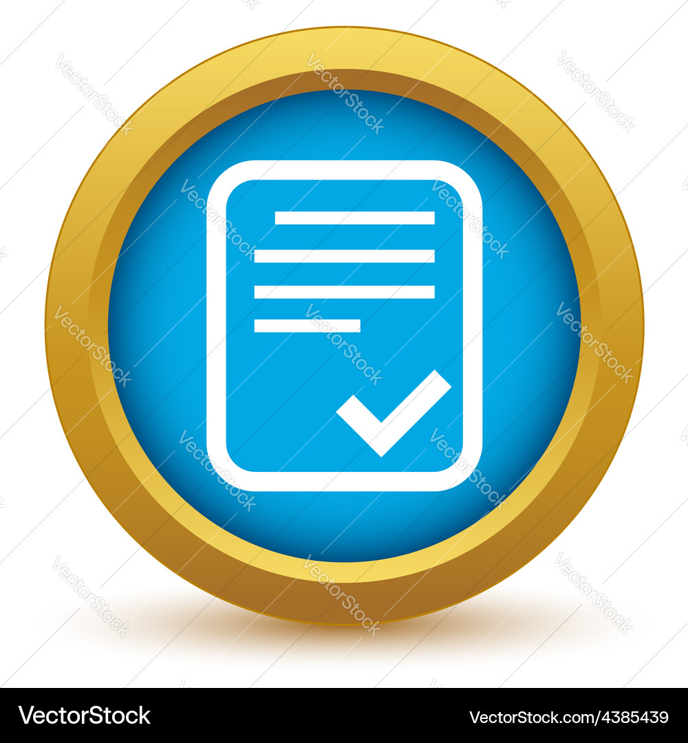 Gold yes document icon Royalty Free Vector Image