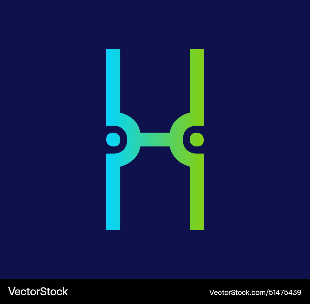 H letter technology logo Royalty Free Vector Image
