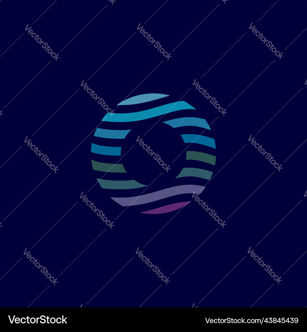 Letter o ocean logo design Royalty Free Vector Image