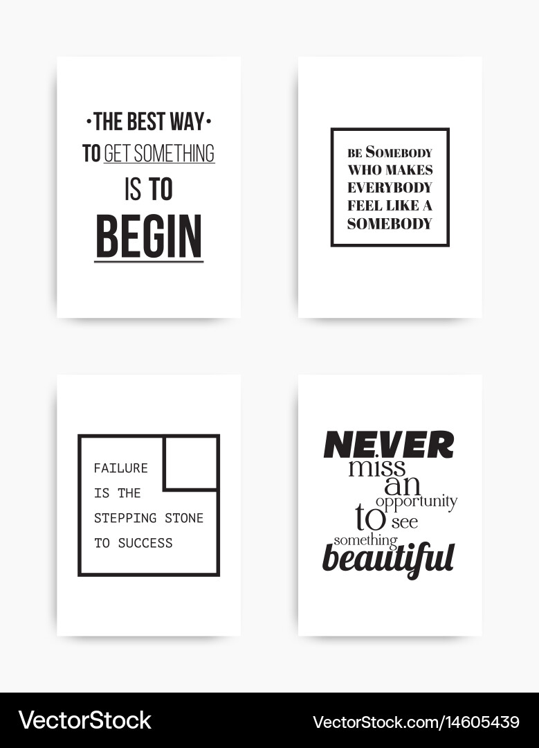 Set posters quote Royalty Free Vector Image - VectorStock