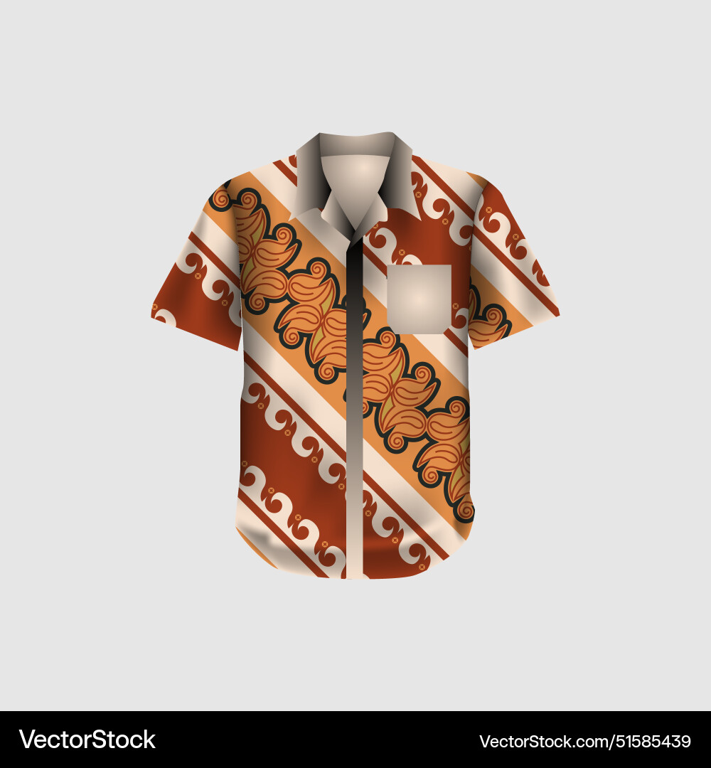 Short sleeve batik shirt design Royalty Free Vector Image