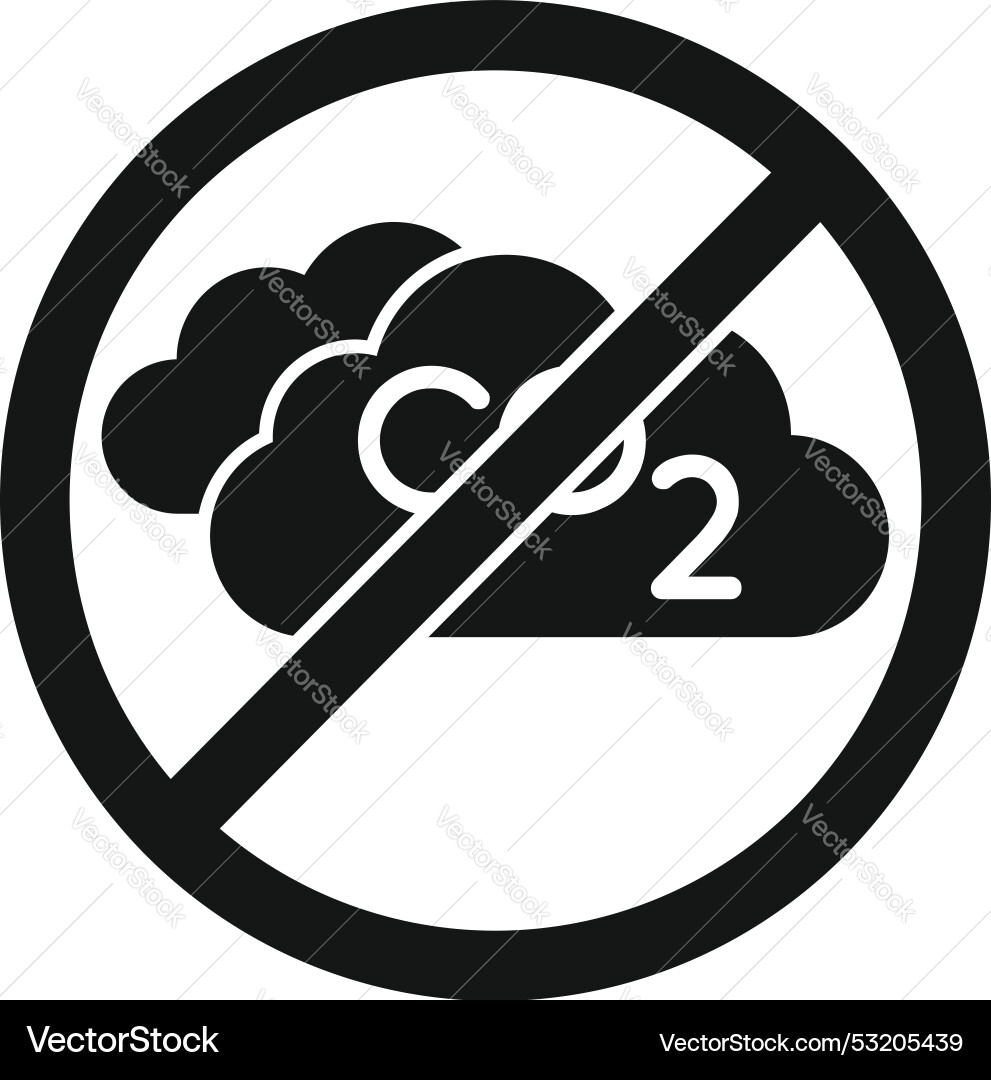 Stop emission co2 icon cloud with sign Royalty Free Vector