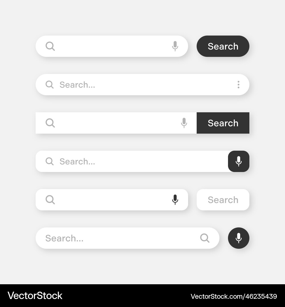 Various search bar templates internet browser Vector Image
