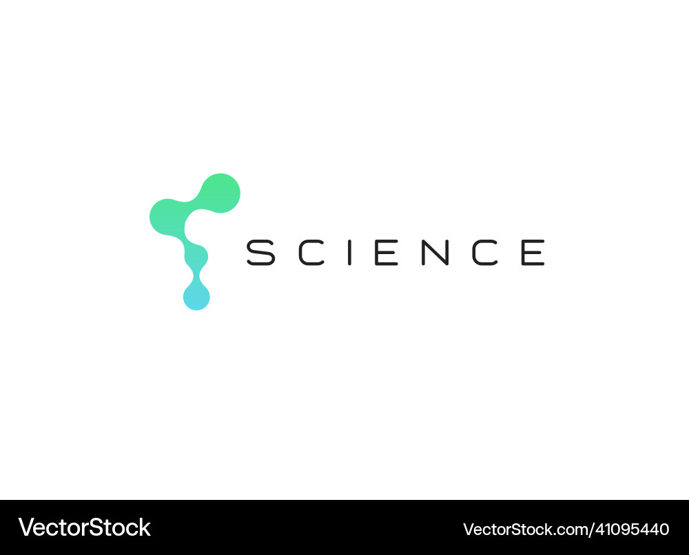Abstract science logo connected dots shape Vector Image