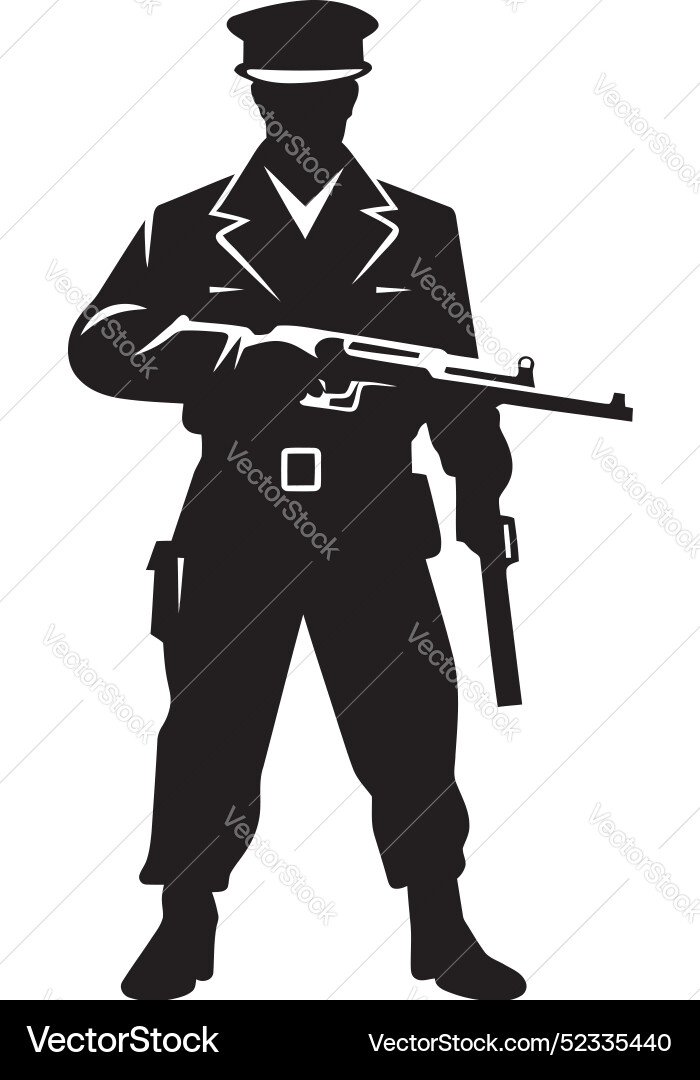 Battlefield gunner black logo icon armed forces Vector Image