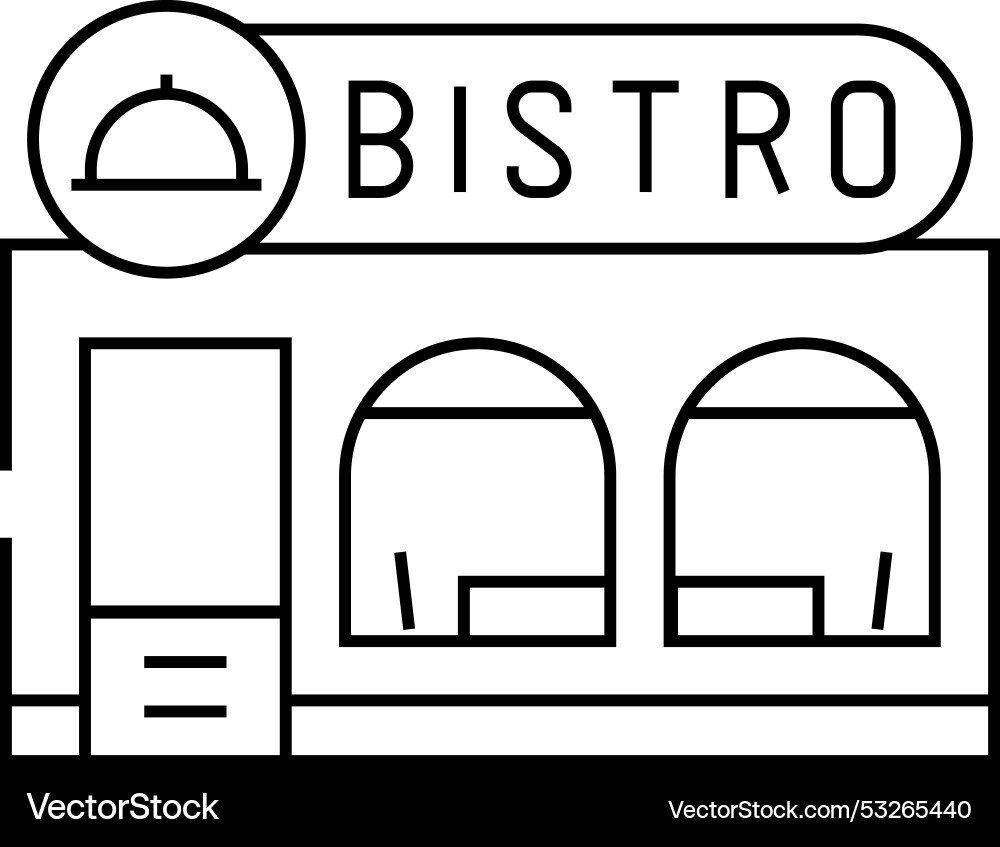 Bistro street cafe line icon Royalty Free Vector Image Bistro street cafe line icon Royalty Free Vector Image