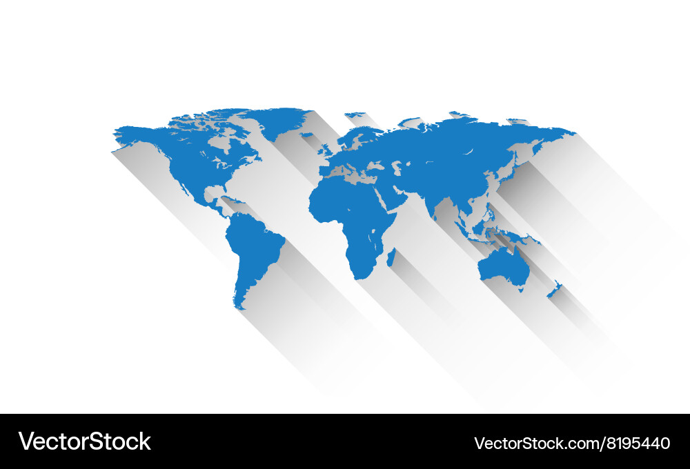 Blue world map Royalty Free Vector Image - VectorStock