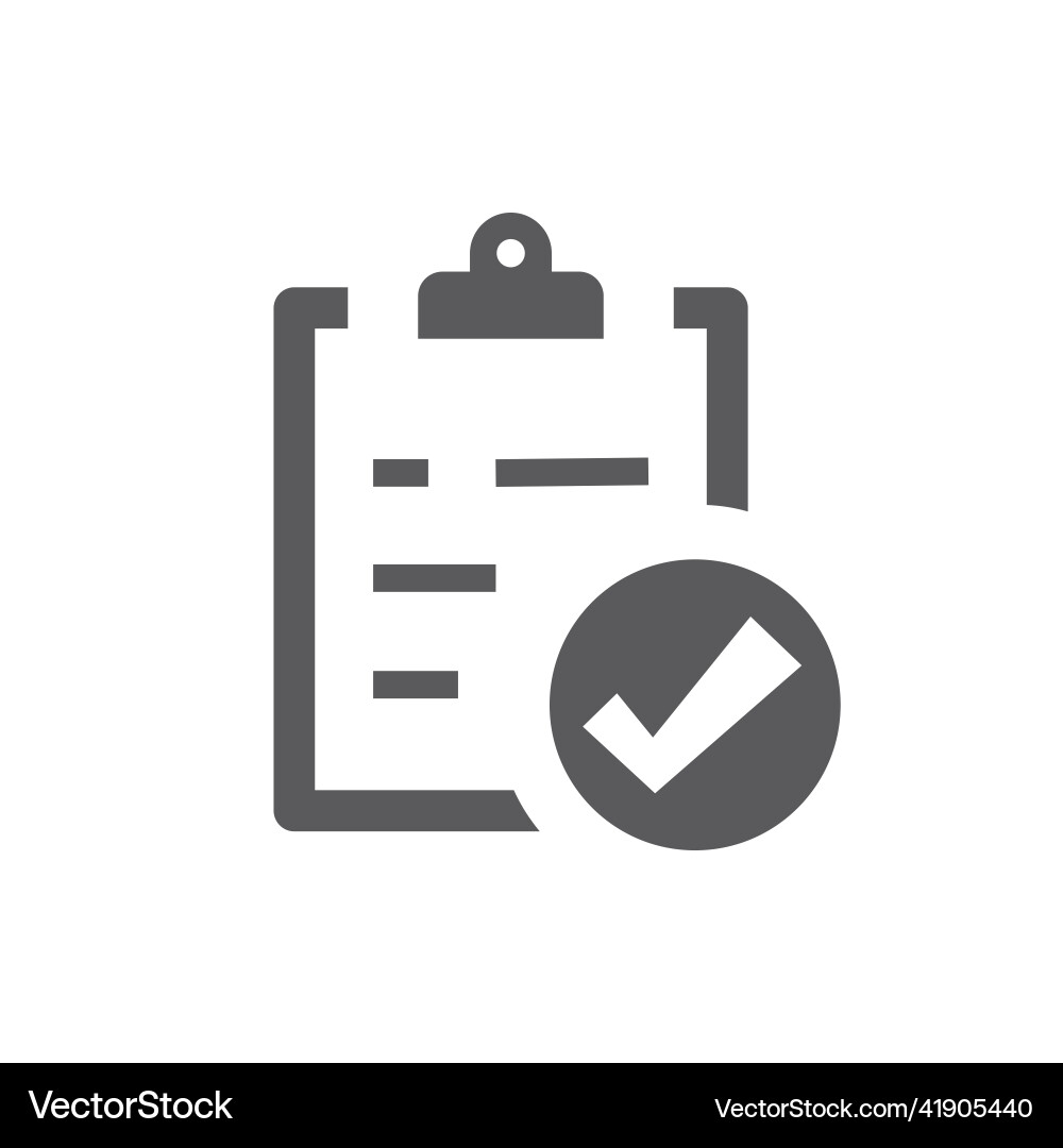 Clipboard with check mark black icon Royalty Free Vector