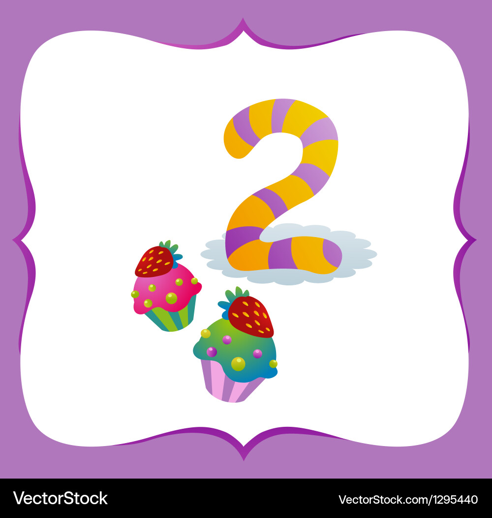 Collection sweet numbers for kids 2 Royalty Free Vector