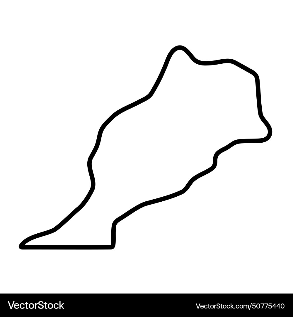 Morocco simplified outline map Royalty Free Vector Image