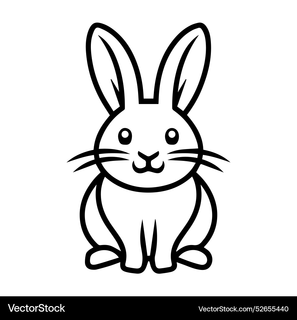 Rabbit icon or modern line symbol art Royalty Free Vector
