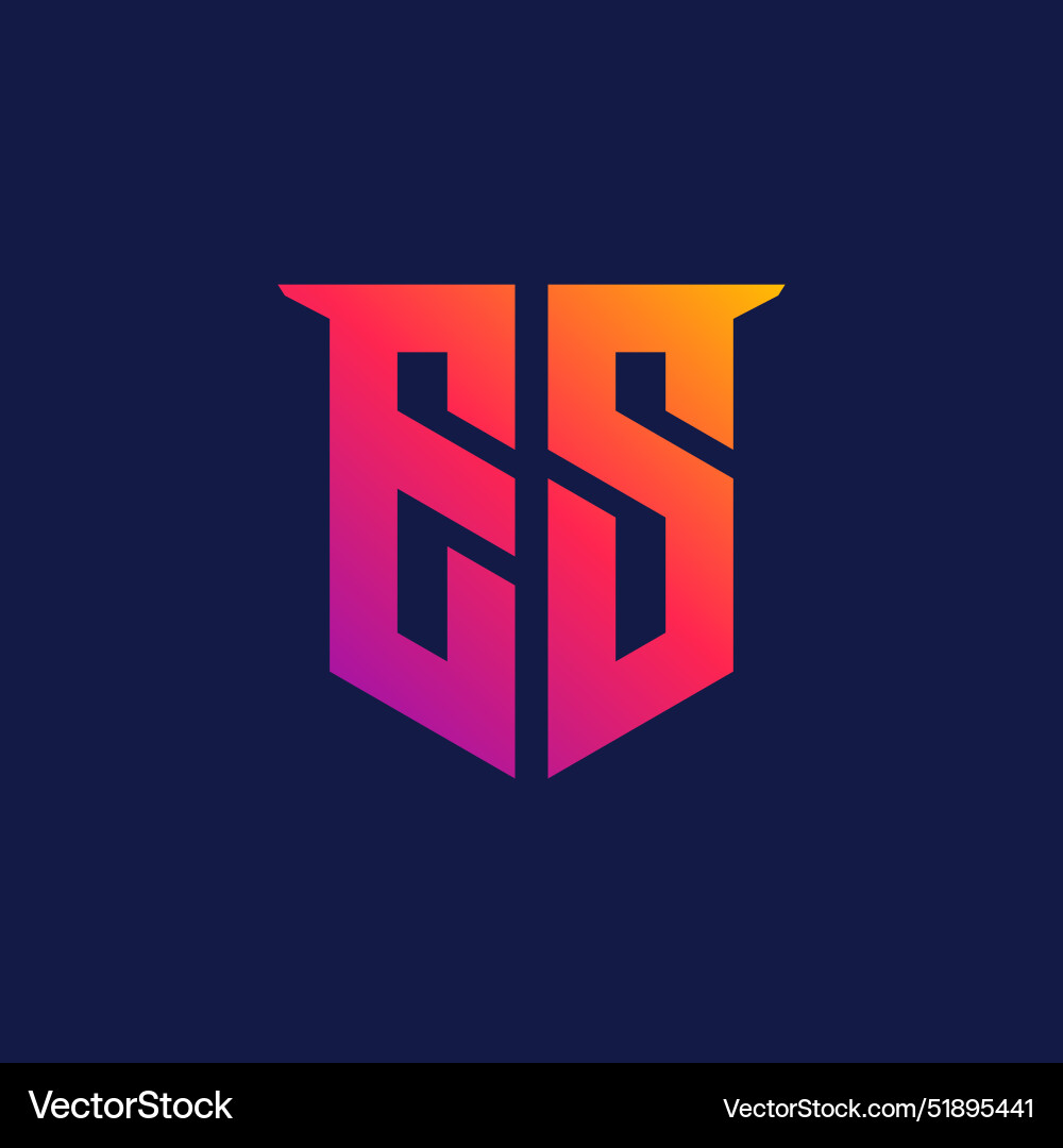 Es logo design template Royalty Free Vector Image