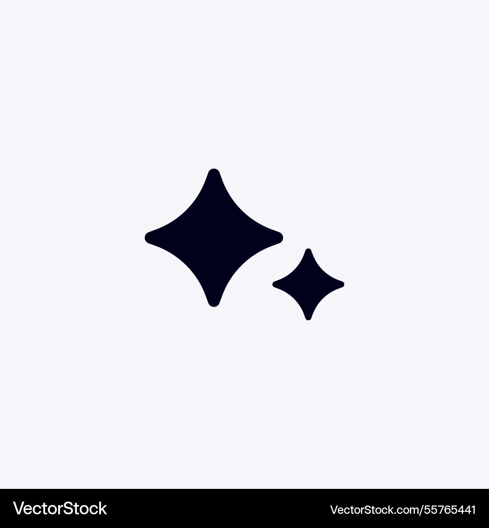 Four simple black star shapes in various Vector Image