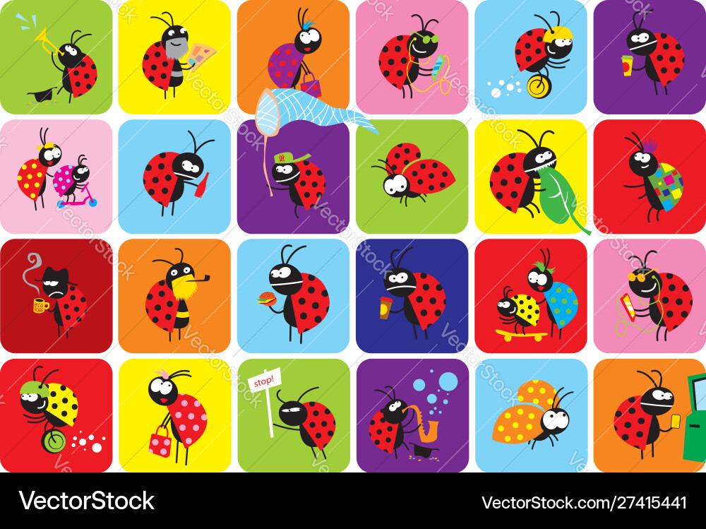 Funny Bugs and Beetles Collection – Royalty-Free Vector | VectorStock