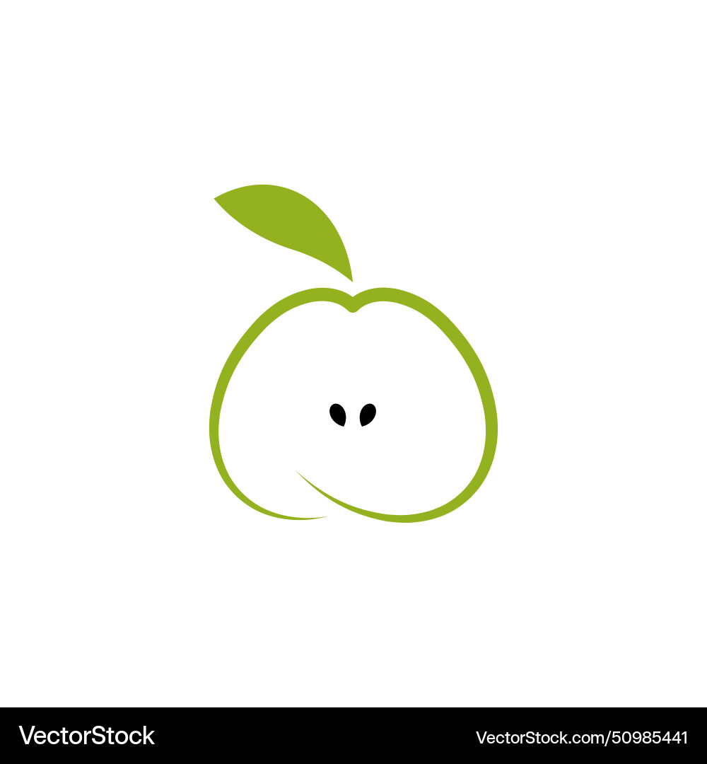 Logo green cut apple icon juice Royalty Free Vector Image