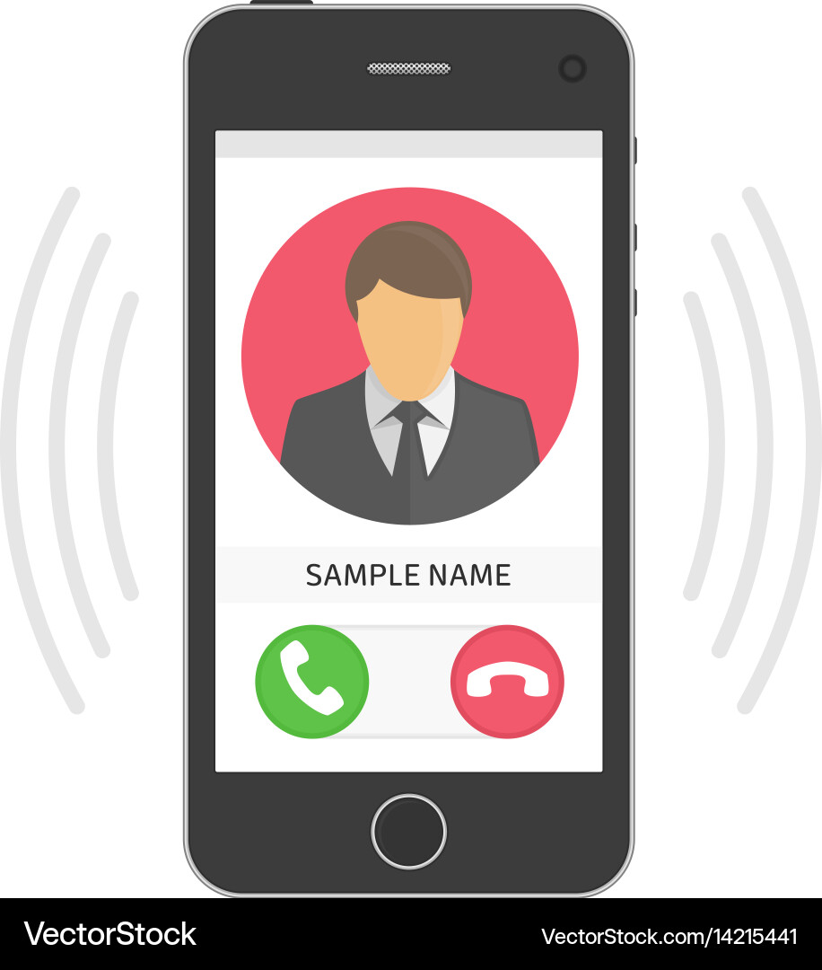 Mobile phone ringing Royalty Free Vector Image