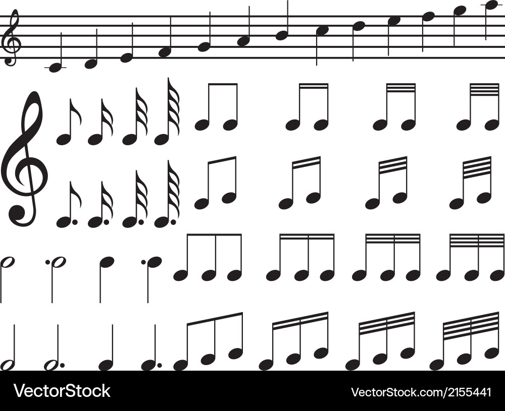 Music notes Royalty Free Vector Image - VectorStock