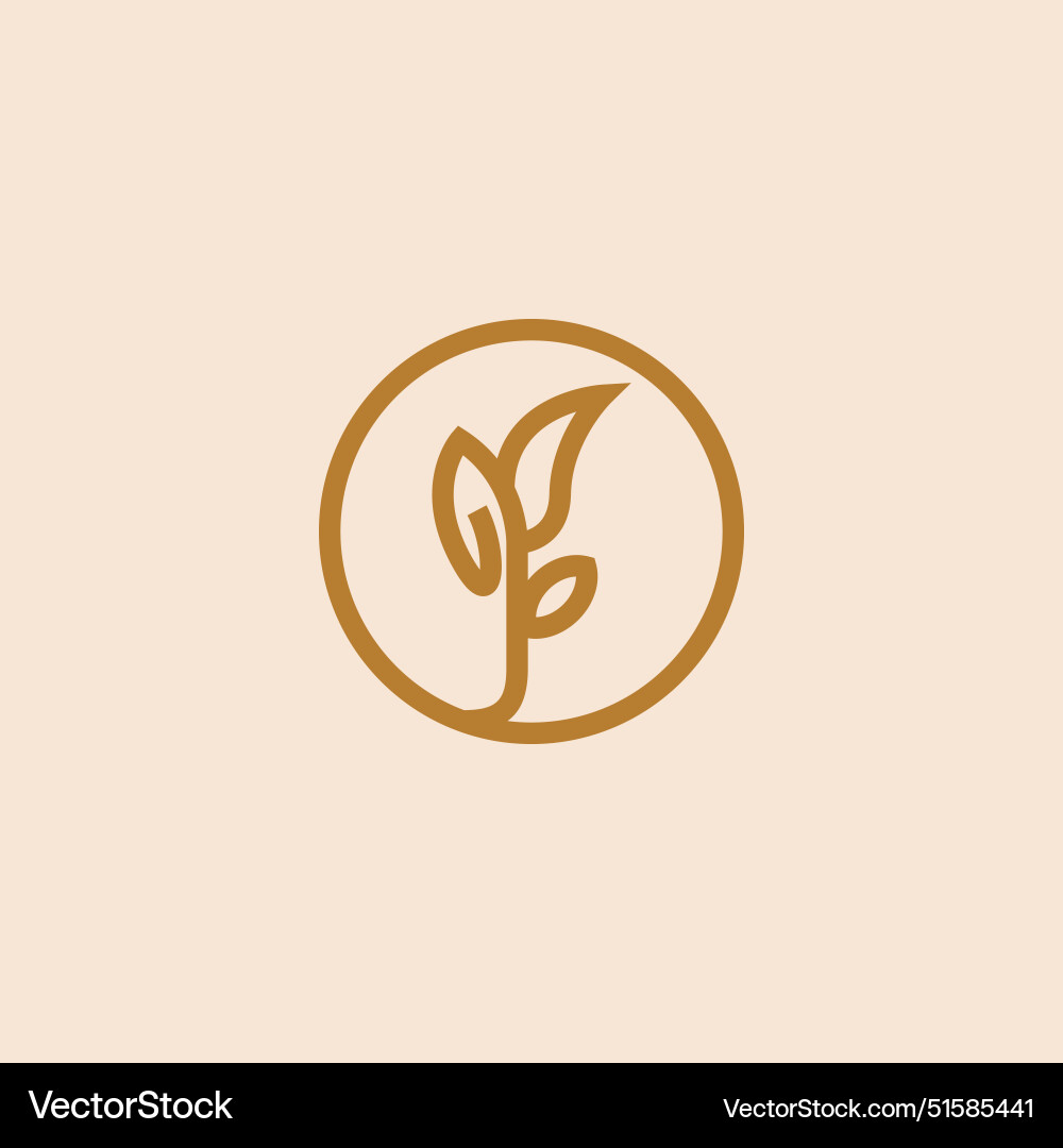 Nature line cosmetic logo design branding Vector Image