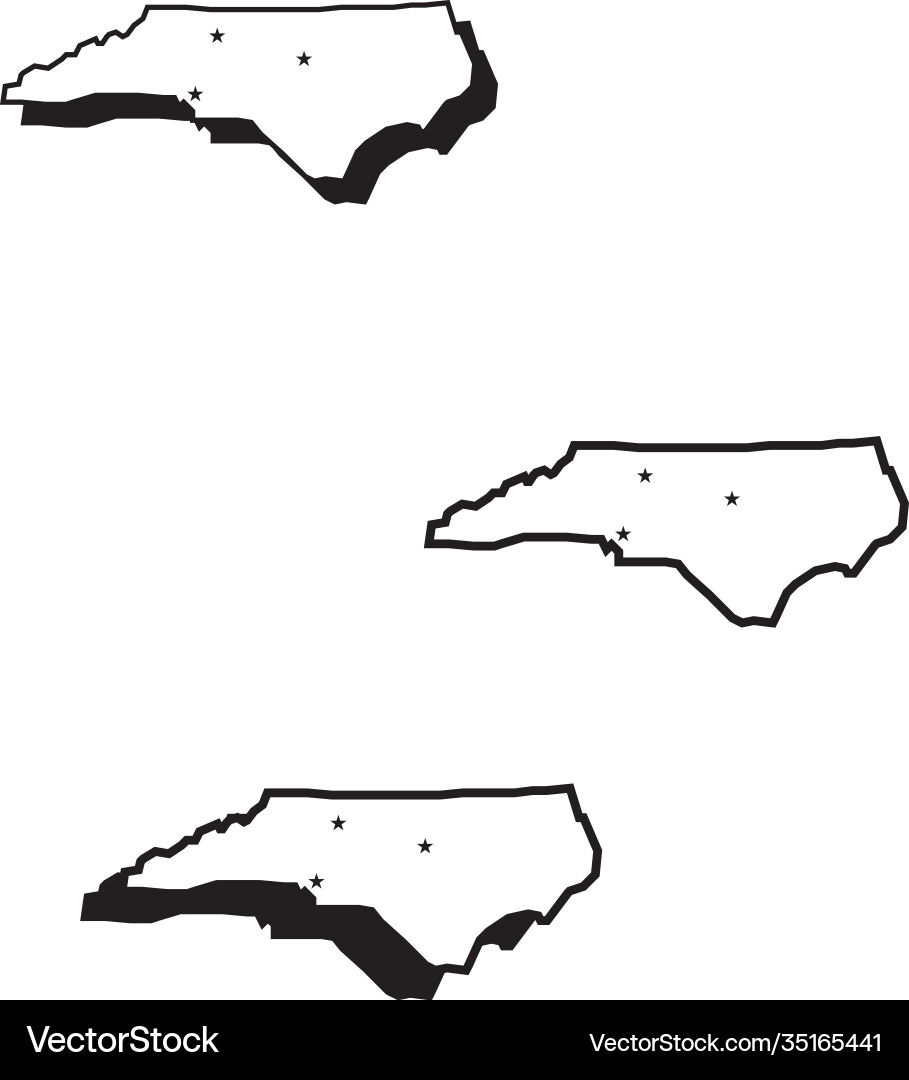 North Carolina Map Royalty Free Vector Image - VectorStock