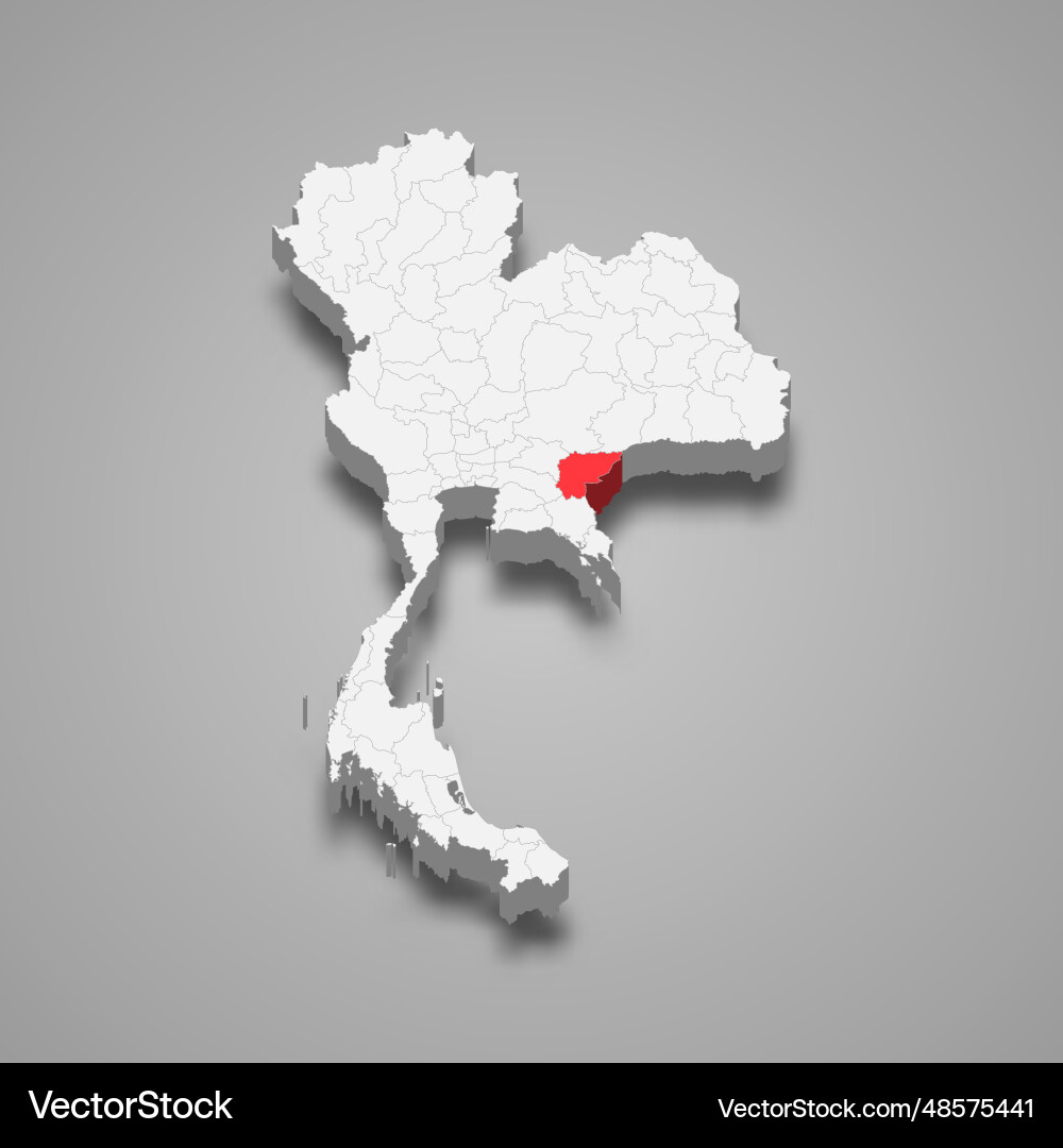 Sa kaeo province location thailand 3d map Vector Image