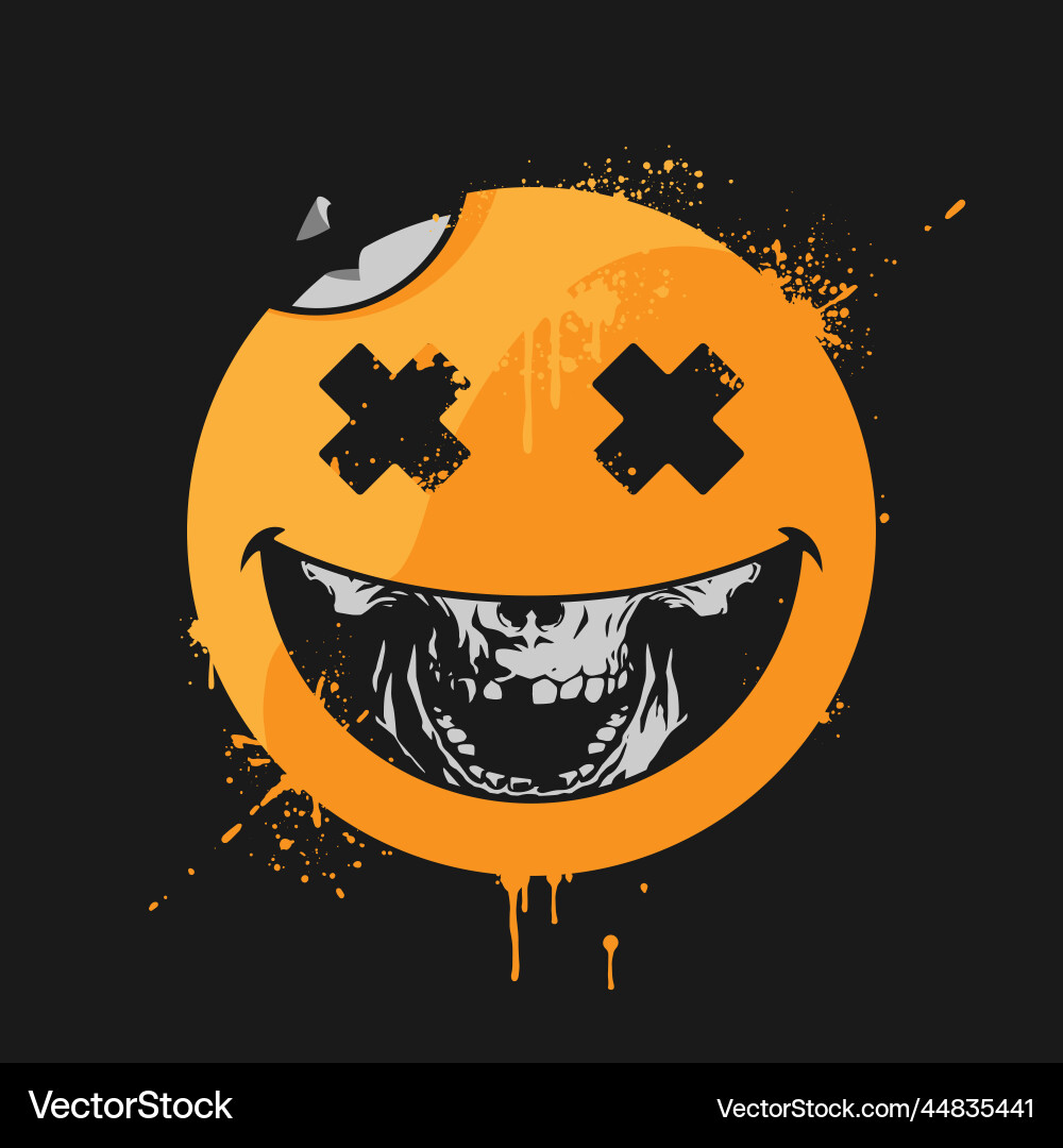 Smiling Skull Emoticon Royalty Free Vector Image