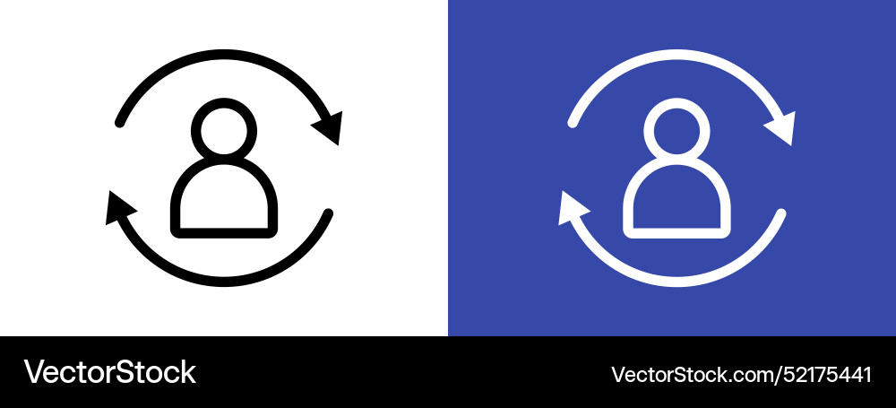 User switch logo sign set outline Royalty Free Vector Image