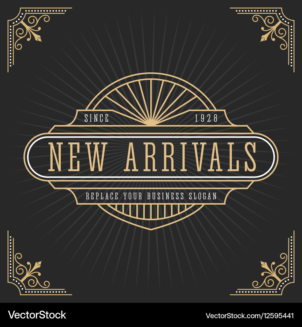 Vintage line frame design for labels Royalty Free Vector
