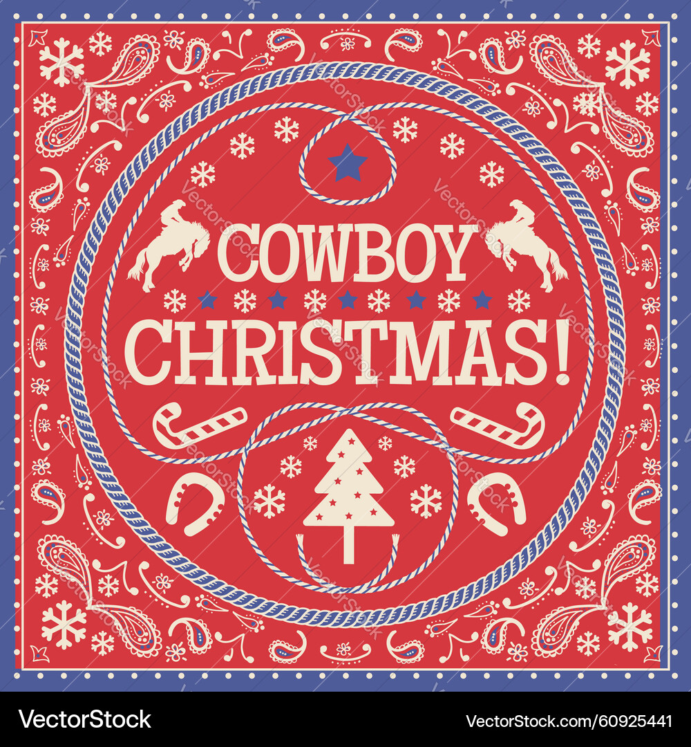 Western Cowboy Christmas – Royalty-Free Vector | VectorStock