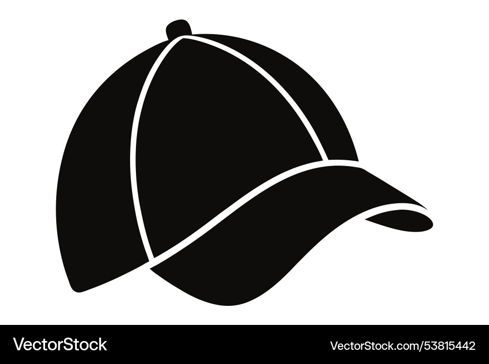 Baseball hat or cap black logo icon Royalty Free Vector