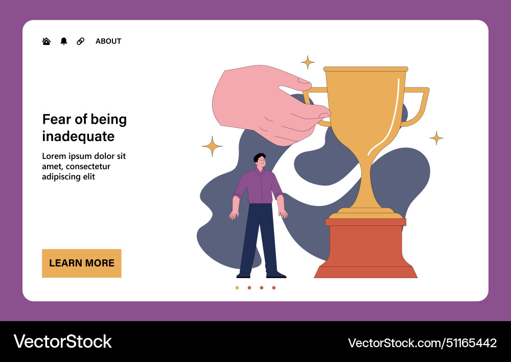 Fear of inadequacy man standing right behind Vector Image