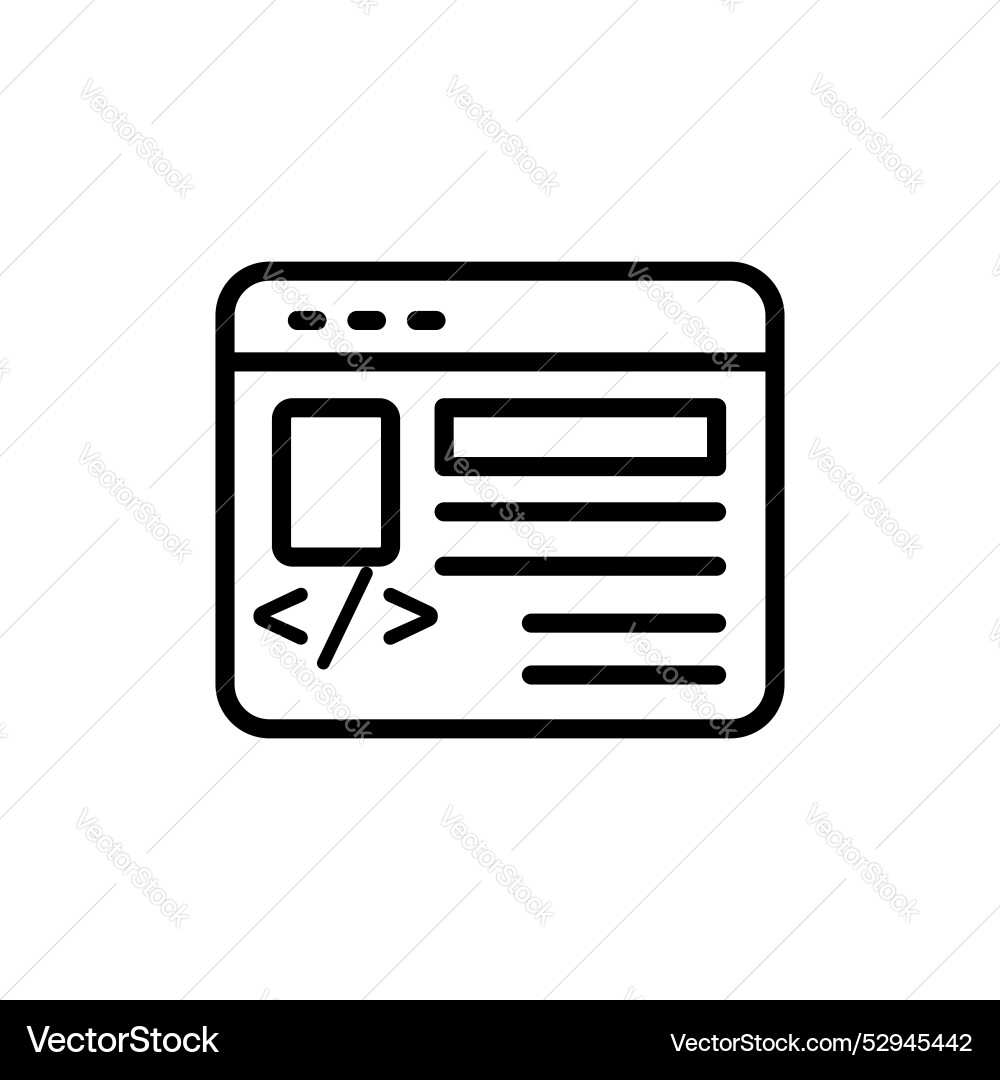 Front end line icon isolated on white background Vector Image