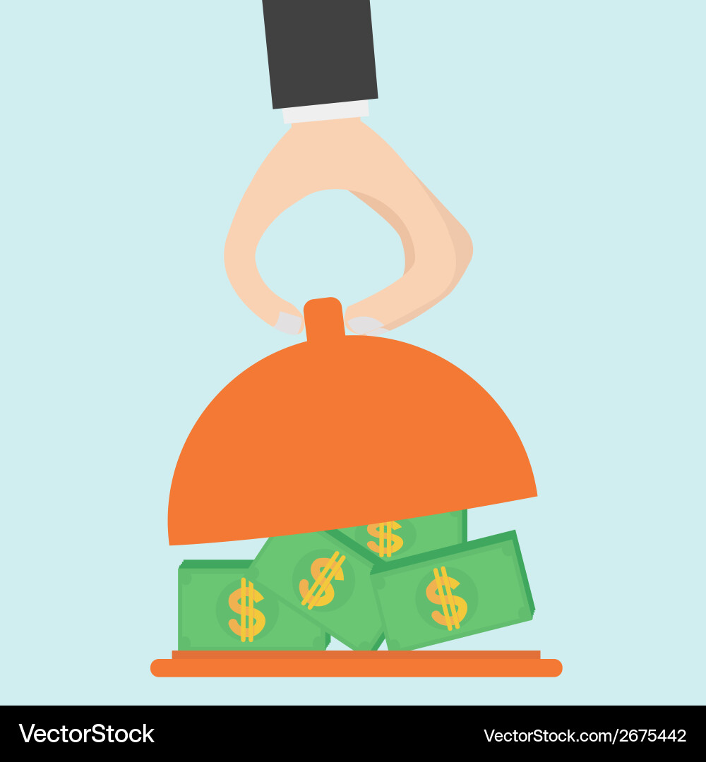 Serving money Royalty Free Vector Image - VectorStock
