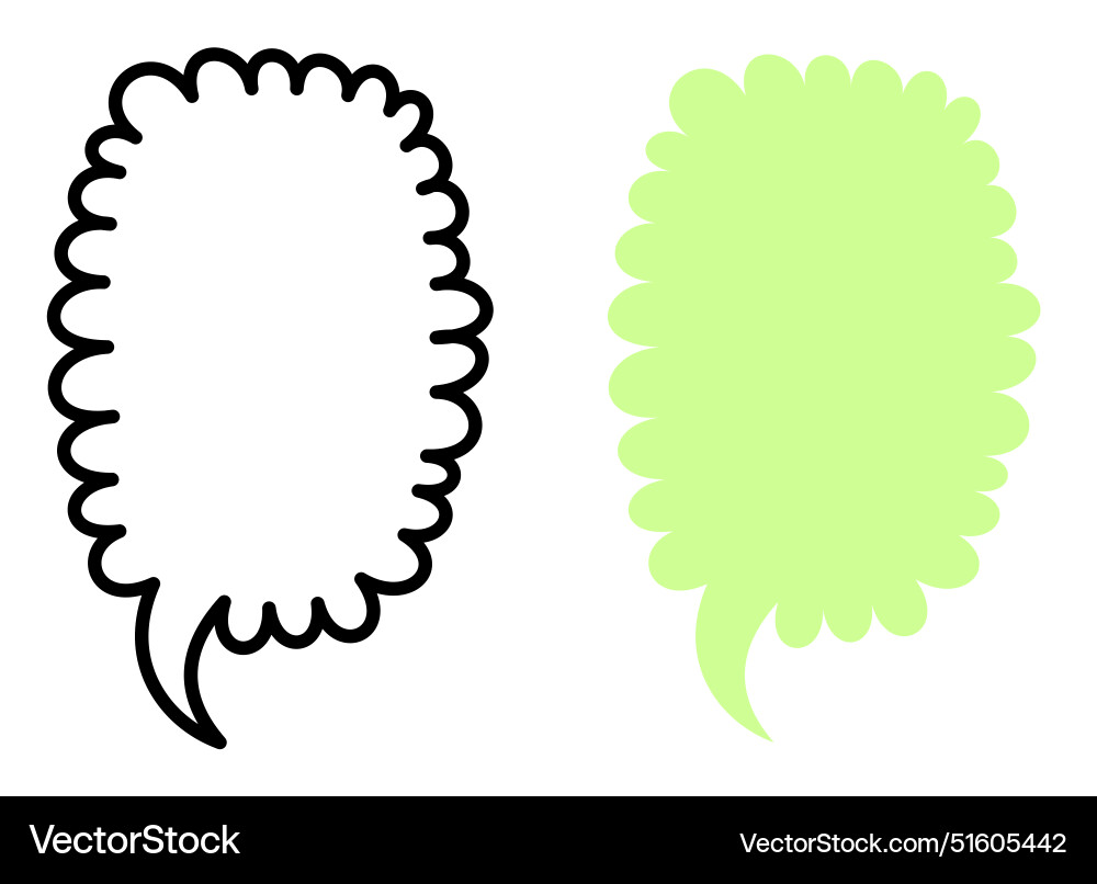 Two vertical speech bubbles with scalloped edges Vector Image