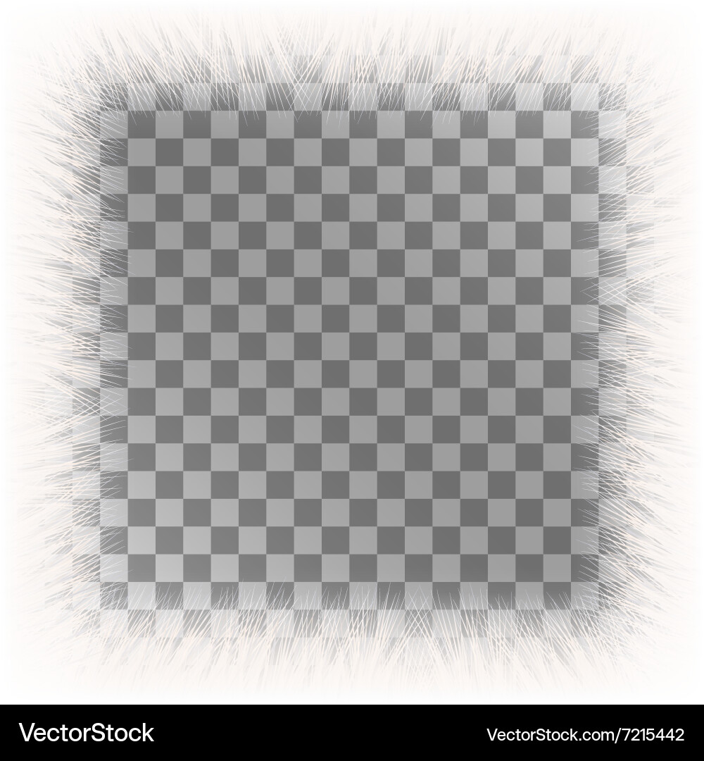 White Fur Frame Border Royalty Free Vector Image